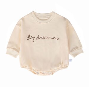 baby girl boy crewneck sweatshirt romper, long sleeve rainbow pullover sweater top warm fall winter clothes