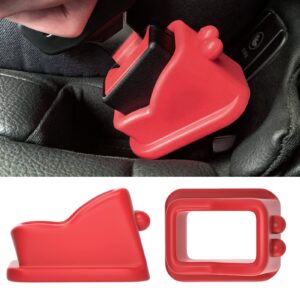 g ganen 2-pack buckle holder compatible with baby seat - keep buckle in upright position and makes buckling easier (red)