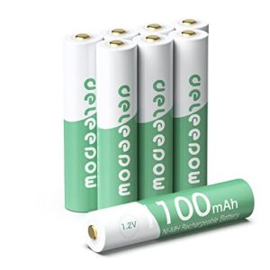 deleepow aaa rechargeable batteries ni-mh 8 count, 1100mah high capacity 1.2v 1200 cycles rechargeable triple a battery for household and business devices