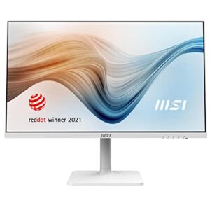 msi modern md271qpw, 27" monitor, 2560 x 1440 (qhd), ips, 75hz, tuv certified eyesight protection, 5ms, hdmi, displayport, usb c, tilt, swivel, height adjustable, pivot