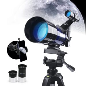 telescope for kids beginners,70mm astronomy monocular telescopes with backpack, adjustable tall tripod