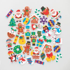 baker ross fe765 christmas foam stickers - pack of 200, kids stickers, ideal for children's arts and crafts projects, great for card making and scrapbooking