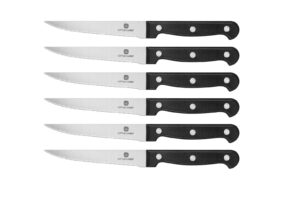 little chef steak knives steak knife set - premium stainless steel steak knives set of 6