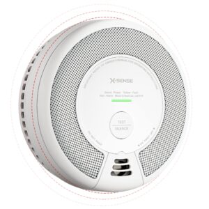 x-sense wireless interconnected combination smoke and carbon monoxide detector, 10-year battery powered fire and co alarm, sc06-w, pack of 1