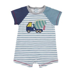 mud pie baby boys cement truck shortall, 9-12 months