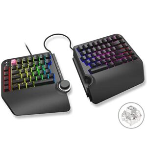 cloud nine ergotkl ergonomic tenkeyless mechanical keyboard for pc – kailh white – tkl rgb backlit ergo split key board