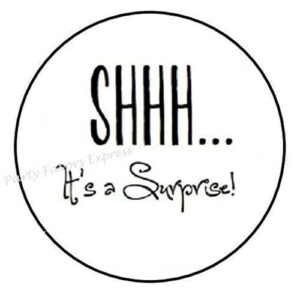 party favors express 1.5" inch shhh it's a surprise stickers - surprise stickers for envelope seals labels - d #aa61rk (90 pcs)