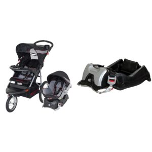 baby trend expedition lx travel system, millennium + baby trend ez flec loc 32 infant car seat base, black