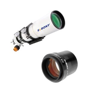 svbony sv503 telescope 80ed f7 telescope, bundle with sv193 focal reducer 2 inch 0.8x field flattener telescope accessory for sv503 80mm f7 ed telescope