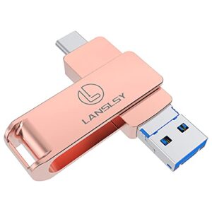 usb c flash drive 128gb memory stick usb 3.0 type c flash drive 3 in 1 otg usb-c thumb drive high speed for android phones,pc,tablet,mac,usb-c smart phone data transfer