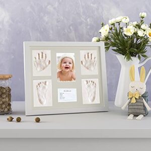 baby handprint footprint makers keepsake kit - personalized clay baby hand and foot print keepsake baby gift for newborn, boy, girl - baby photo farm print kit, baby registry keepsake gift