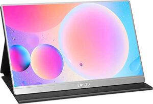 lasitu lightweight portable monitor 15.6 inch fhd 1080p ips vesa portable screen usb c travel monitor hdmi gaming monitor for laptop pc mac cellphone switch xbox ps3-5 with smart cover