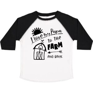 inktastic i love my papa to the farm and back barn design toddler t-shirt 2t white and black 40363