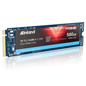 inland prime 500gb nvme m.2 pcie gen3x4 2280 internal solid state drive tlc 3d nand ssd - up to 3300 mb/s, 3d nand, storage and memory for laptop & pc desktop