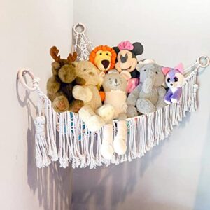 stuffed animal hammock，toy net hammock for stuffed animals is suitable kids or childrens bedroom room wall storage organizer or décor (small)