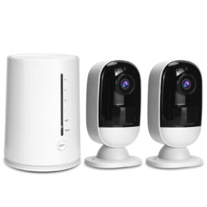 armido outdoor expandable wireless security camera system 2pcs 3mp wire free rechargeable battery powered security cameras 30ft night vision,pir motion detection, 2-way audio (2-cam kit)