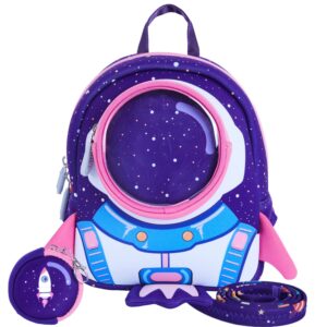 yisibo kids backpack with safety leash,anti-lost children toddler backpack for boys girls baby (purple with safety leash(3-6 years))