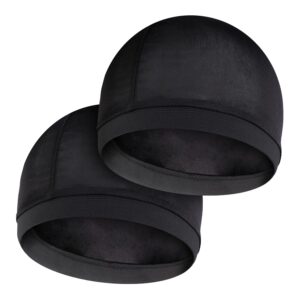 molain 2pcs wave cap for men silky stocking caps for 360 540 720 waves satin silk durag good compression wave caps shower cap bath accessories men's skullies beanies