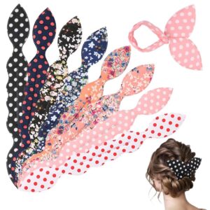 xienie hair bun makers 8pcs, french twist donut maker magic fabric and foam sponge hair styling tools for women girls, 4 dotted+4 floral, accessories for everyday wear and occasions