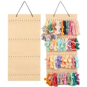 jewerado baby headbands for girls storage organizer hanging headband holder for baby girl, suitable for wall, door or closet (beige)