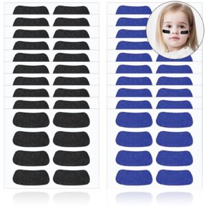 leelosp 160 pcs eye stick softball baseball glitter sports eye stickers bulk cheek paint football eye stickers adhesive strip school items for baseball softball football lacrosse sports(black, blue)