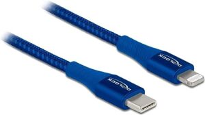 cable delock usb-c to lightning 0,5m blue