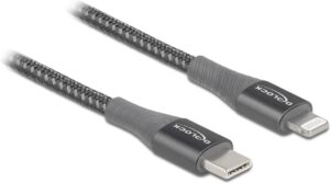 cable delock usb-c to lightning 1m grey