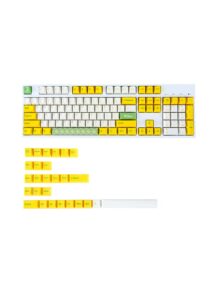 104 + 27 keycap set, dye-sublimation pbt keycaps, cherry profile custom keycaps for diy cherry mx mechanical gaming keyboards, lemon lime