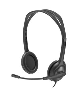 logitech h111 stereo headset with 3.5 mm audio jack, black