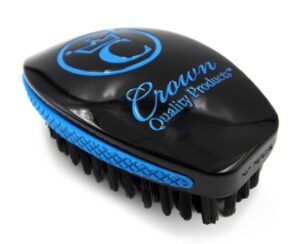 360 sport wave brush 2.0 - hard flex bristles - (black ice) - wet dry technology - no slip rubber grip ultimate 360 wave brush hairbrush by crown quality products