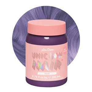 lime crime unicorn hair dye full coverage, mochi (lavender) - vegan and cruelty free semi-permanent hair color conditions & moisturizes - temporary purple hair dye with sugary citrus vanilla scent