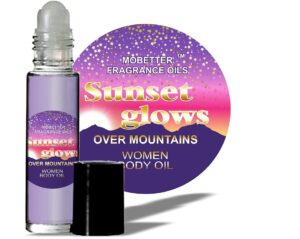 mobetter fragrance oils sunset glows over mountains women perfume fragrance body oil