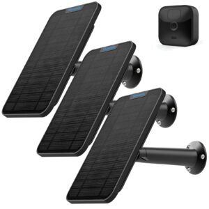 4w solar panel charging compatible with blink outdoor(3rd gen) /xt xt2 camera, with 13.1ft waterproof charging cable, ip65 weatherproof,includes secure wall mount(3-pack)