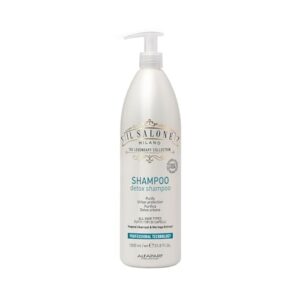 il salone milano detox shampoo for all hair types - clarifying shampoo with charcoal powder - scalp cleanser to detox - restores broken bonds & adds softness - professional haircare (33.8oz / 1000ml)