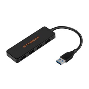 gt media 4-port usb 3.0 hub, high speed data transfer splitter, 4-in-1 usb 15cm connector for pc computer laptop desktop