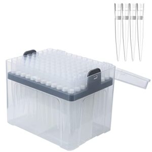 four e's scientific 960pcs universal filter pipette tips 1ml 1000ul filtering pipettor tips racked non-pyrogenic dnase/rnase free autoclavable 10 racks 96 tips/rack (960 tips)