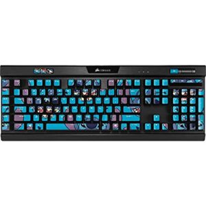 skinit decal other skin compatible with k95 rgb platinum mechanical gaming keyboard - officially licensed disney lilo and stitch face expression pattern design