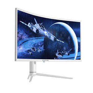 sceptre nebula white 34" ultrawide 1000r curved gaming monitor 3440 x 1440 up to 165hz 1ms 99% srgb ambient light sensor, hdr1000 height adjustable 2022 (c345b-qun168w)