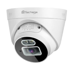 techage dm29s, power over ethernet, outdoor poe camera, ip dome cameras, 5mp(2560x1920), motion-activated floodlights, 2-way audio, h.265, p2p, color night vision, white