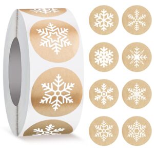 1000 pieces 1.5 inch snowflake stickers christmas envelope seal holiday stickers xmas snowflake seals round christmas sticker envelope seal decals for christmas winter party decor, 8 styles