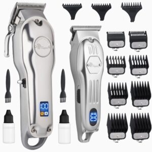 fagaci professional hair clippers and hair trimmer set with precise cutting, cordless hair clippers for men professional, barber clippers, hair trimmers for men, hair clippers cordless 440c blades