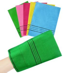 6 pcs exfoliating washcloth, korean exfoliating mitt colorful korean exfoliating cloth for removing dry, large size exfoliating body scrubber christmas stockings stuffers for women