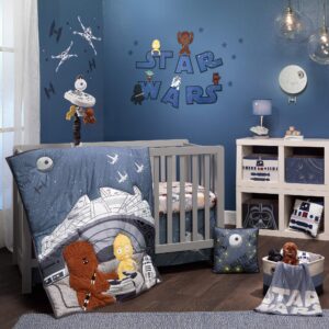 lambs & ivy star wars signature millennium falcon 3-piece baby crib bedding set