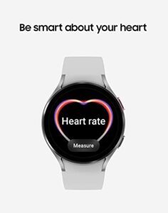 samsung galaxy watch 4 40mm smartwatch with ecg monitor tracker for health fitness running sleep cycles gps fall detection lte us version, silver (renewed)