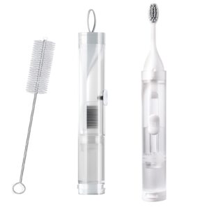 hayan travel toothbrush kit, 3 in 1 portable lightweight toothbrush set | individually wrapped | reusable | soft toothbrush