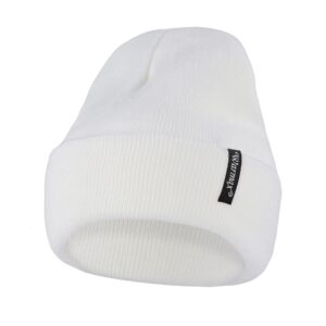 american trends baby beanie hat for toddler kids beanies infant baby boys girls knit winter hats 1 pack white 0-3 years