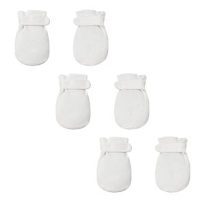 newborn baby no scratch mittens stay on, 100% cotton breathable, adjustable infant gloves for baby boys girls mittens