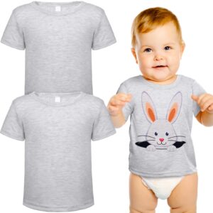 hicarer 2 pieces grey sublimation baby t shirts unisex toddler shirts for boy and girl (3-6 months)