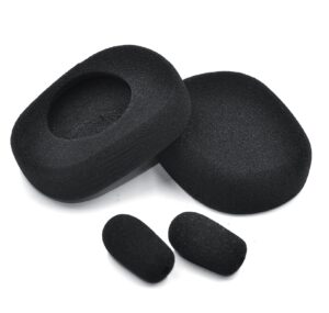 vekeff replacement cushion ear pads kit for blueparrott b450-xt bluetooth headset (black, foam ear cushions + microphone foam)