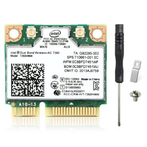 7260hmw wifi card, dual band wireless-ac 7260 mini pcie network adapter with bluetooth 4.0 support windows 10, windows 8, windows 7, wifi module work with laptop/notebook